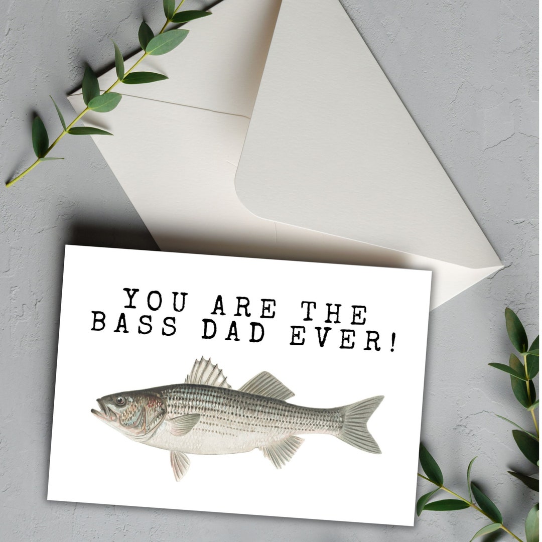 Fishing Dad Birthday Card, Father's Day Gift Fishing Bass - Etsy