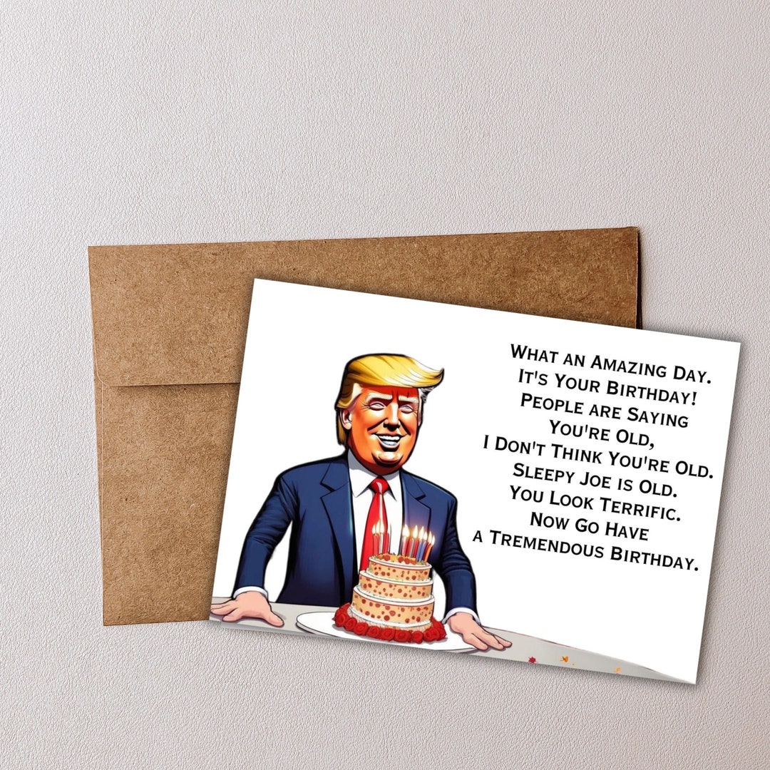 Trump Birthday Card, Donald Funny Birthday. Republican Gift - Etsy
