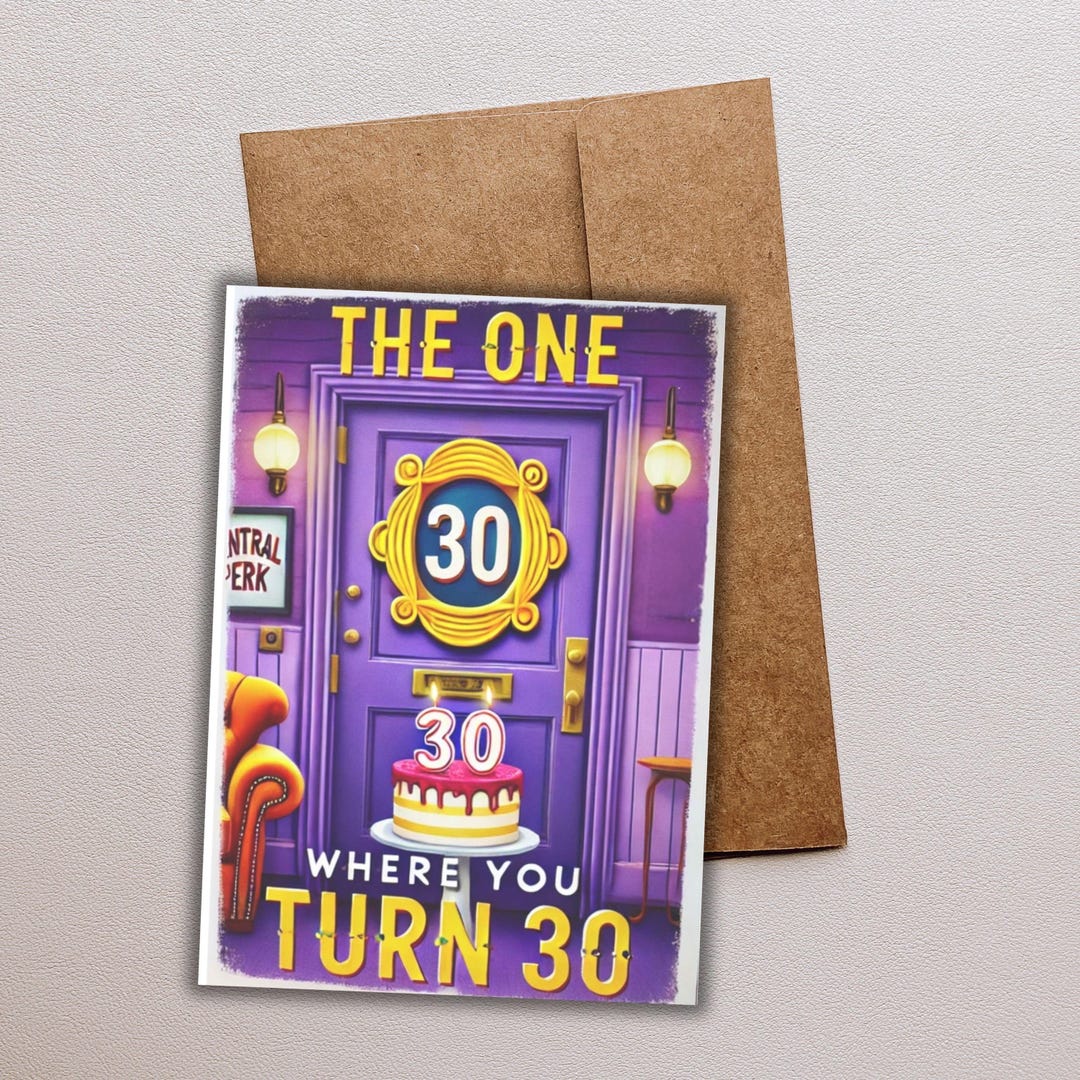 30th Birthday Card Friends Theme. the One Where You Turn 30. Show ...