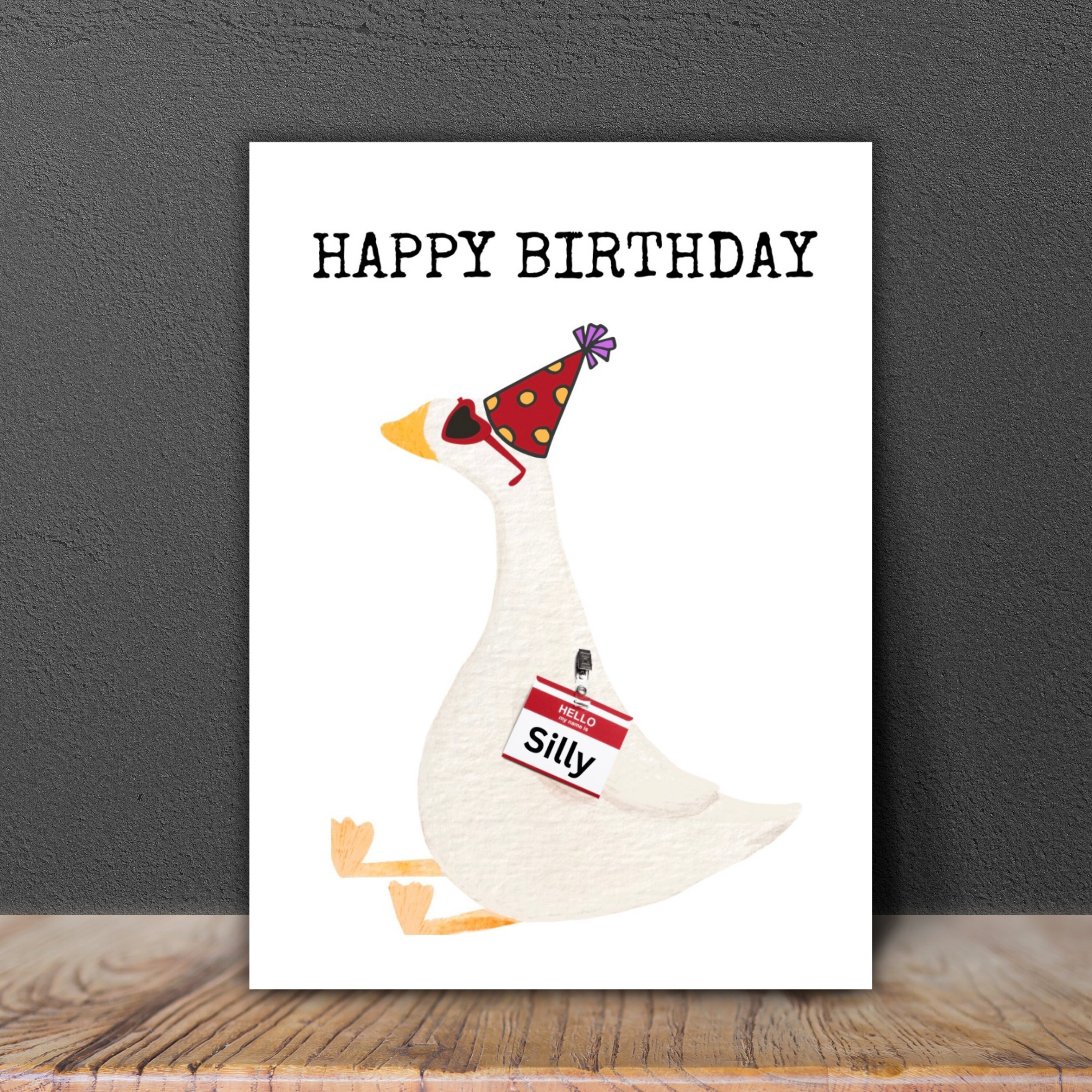 Funny Birthday Card Printable Goose Card Silly - Etsy Australia