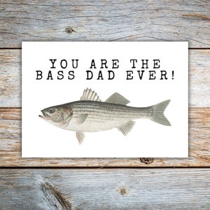 Fishing Dad Birthday Card, Father's Day Gift Fishing Bass - Etsy