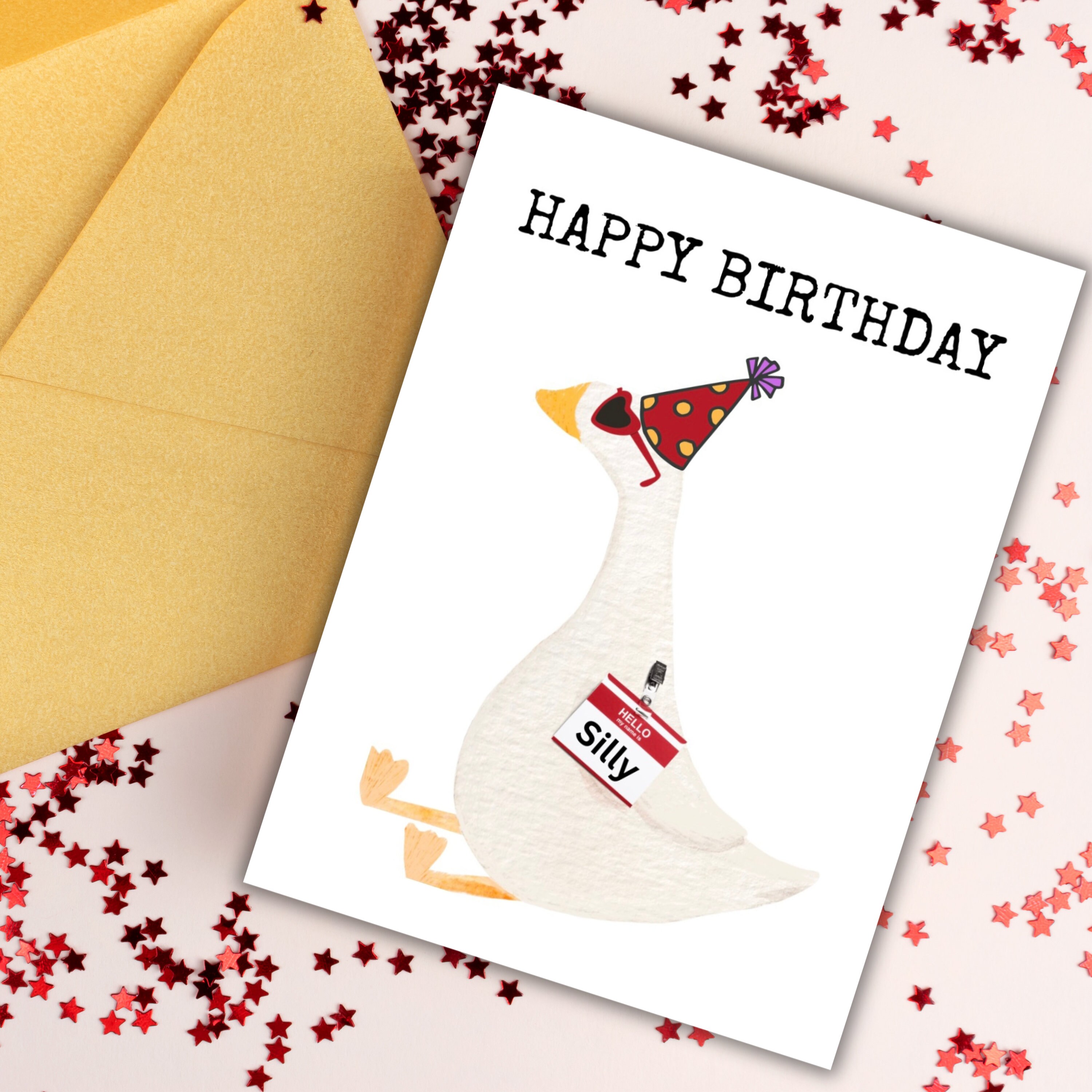 Funny Birthday Card Printable Goose Card Silly - Etsy Australia