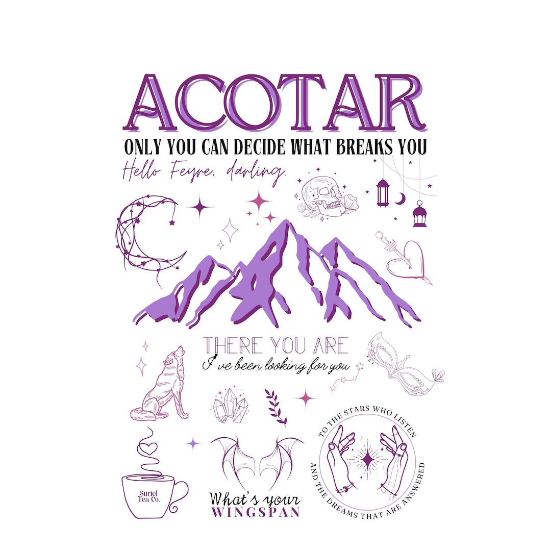 ACOTAR Court, Thorns and Roses, Digital Png Design, Book Lover - Etsy