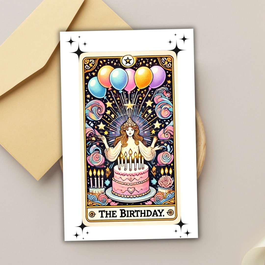 The Birthday, Birthday Tarot Card Greeting, Witchy Card, Astrology Card ...