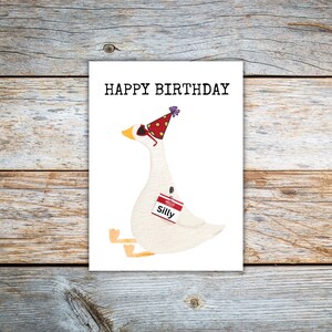 Funny Birthday Card, Printable Goose Card Silly - Etsy