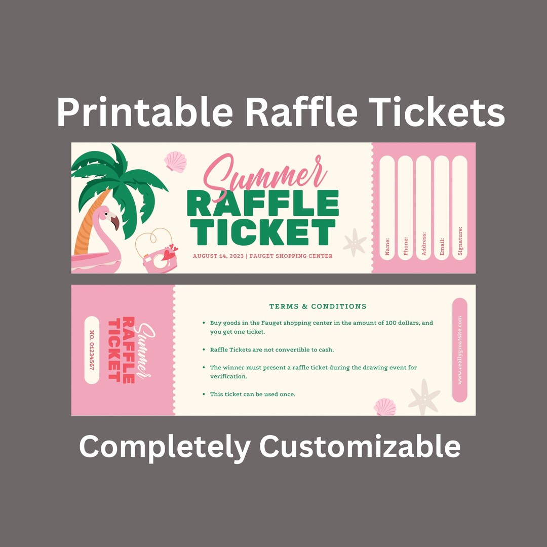 Editable Raffle Tickets Printable - Etsy Australia