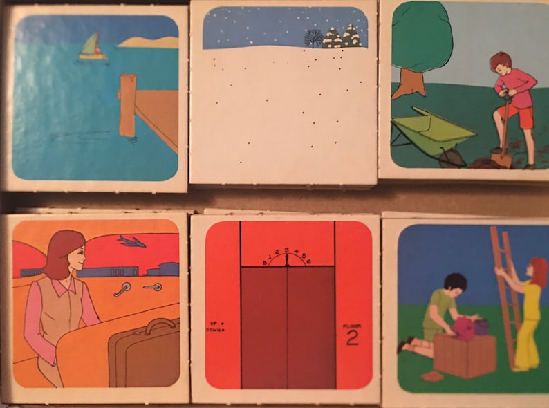 8 Scene Sequence Cards, Vintage Game, Learning/educational Game - Etsy