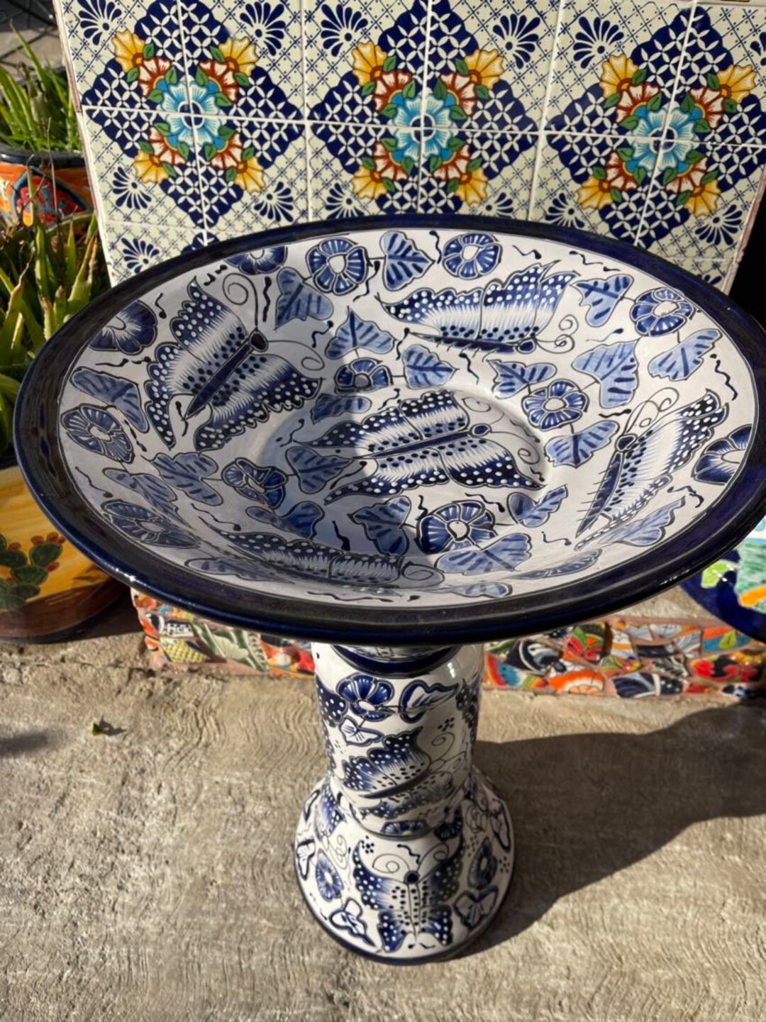 Biggest Talavera Mexican Pottery BIRD BATH - Etsy