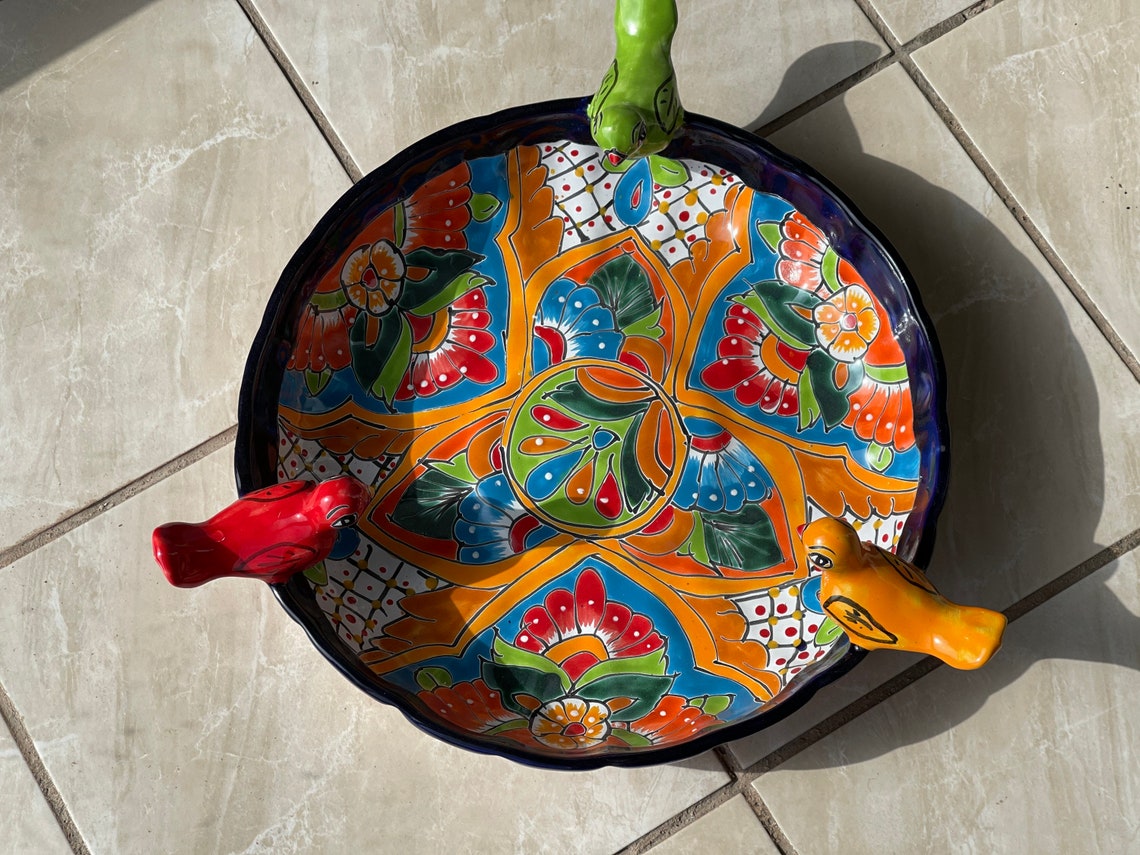 Talavera Mexican Pottery BIRD BATH | Etsy