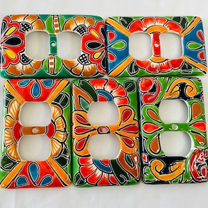 2 Talavera Mexican Pottery Outlet Covers: Hand-painted Wall Art (3" X 5 ...