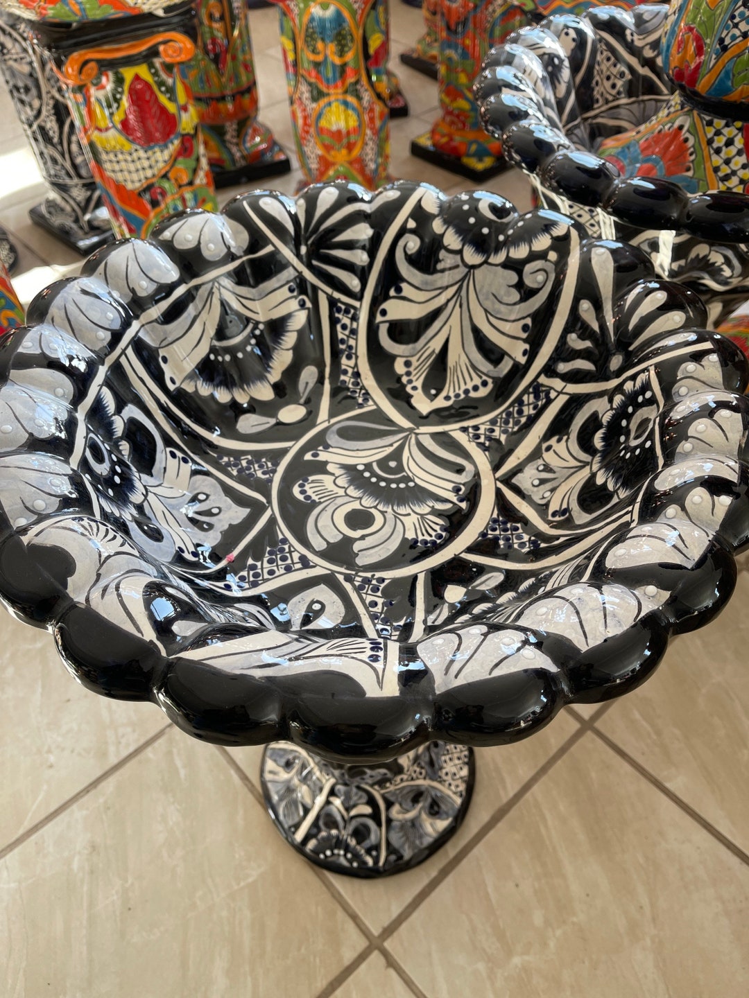 Talavera Mexican Pottery BIRD BATH - Etsy