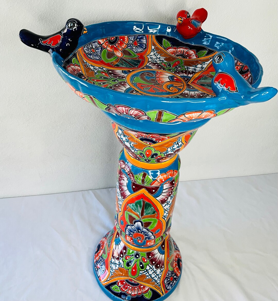 Talavera Mexican Pottery BIRD BATH - Etsy