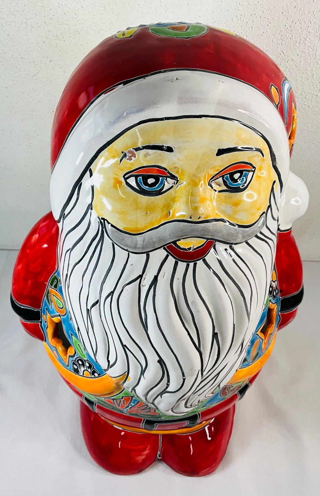 Hand-painted Talavera Santa Claus: Mexican Folk Art Christmas Decor - Etsy
