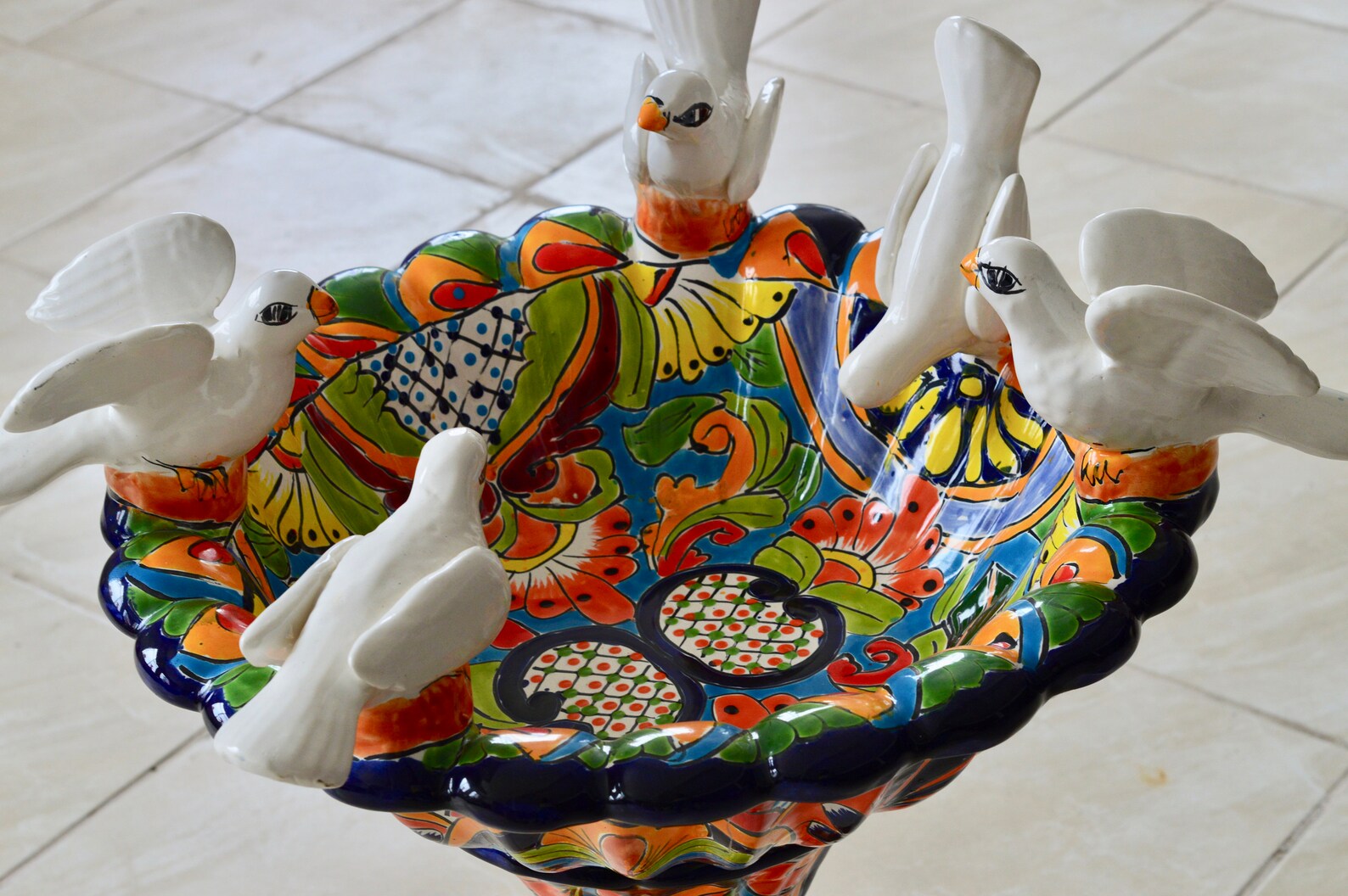 Talavera Mexican Pottery BIRD BATH - Etsy
