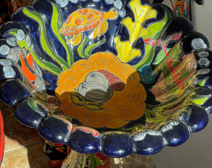 Talavera Mexican Pottery BIRD BATH - Etsy