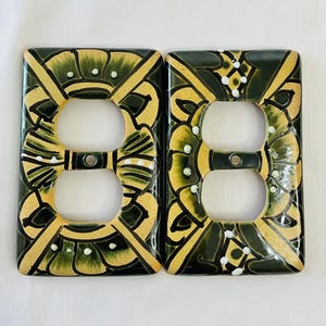 2 Talavera Mexican Pottery Outlet Covers: Hand-painted Wall Art (3" X 5 ...