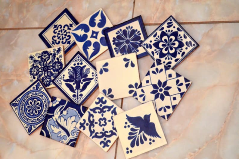 12 azulejos mexicanos mezclados 4x4 pulgadas | Etsy