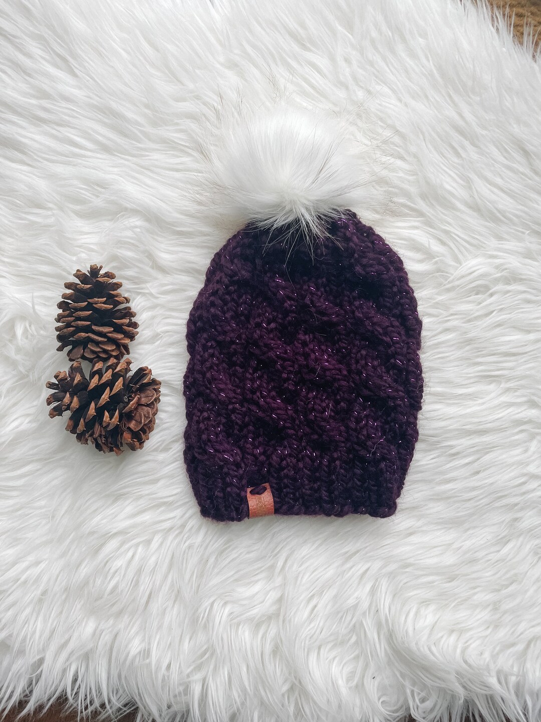 Speak Now ERA Toque Purple Sparkle Cable Knit Toque - Etsy
