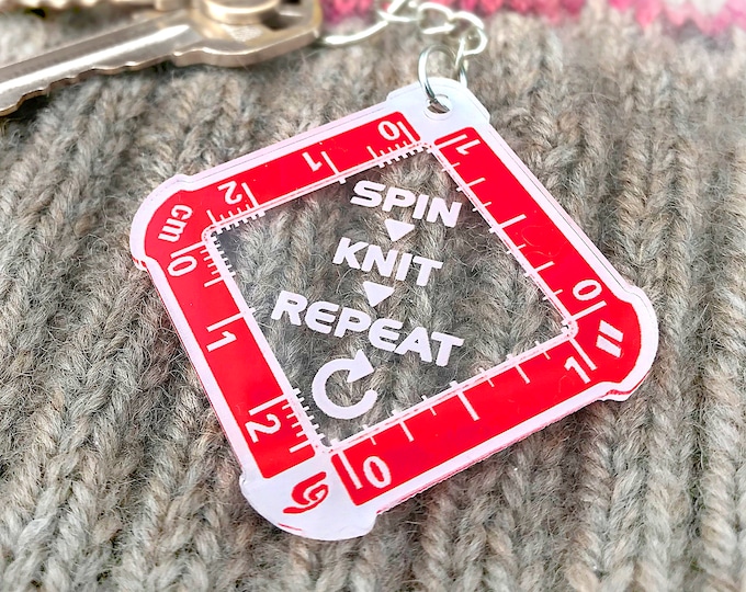 Gauge Rule Keychain for Knitters, Weavers & Crocheters - Etsy Australia