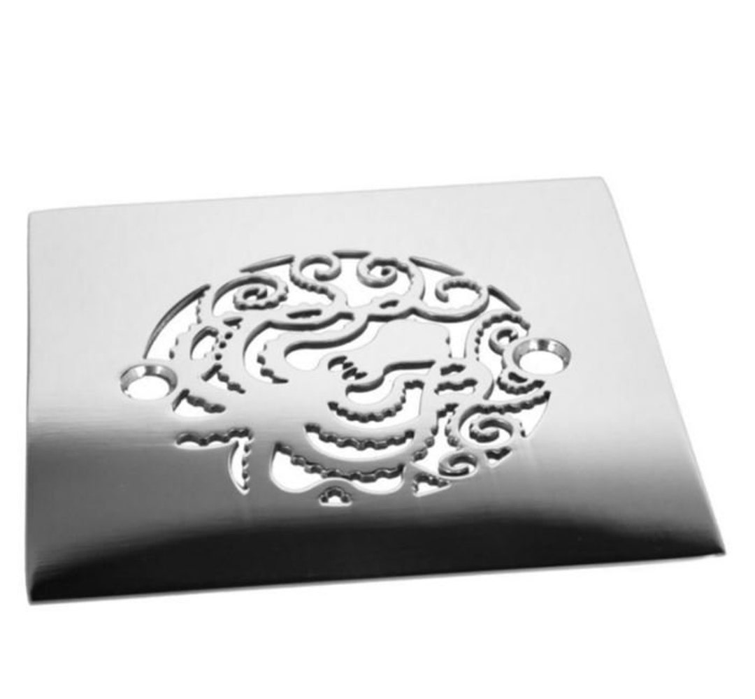 4.25 Inch Square Shower Drain, Octopus by Designer Drains - Etsy