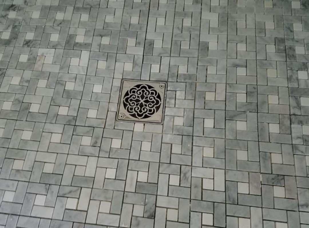 Square Shower Drain Cover, Classic Scrolls No. 6 Design, Made to Fit ...