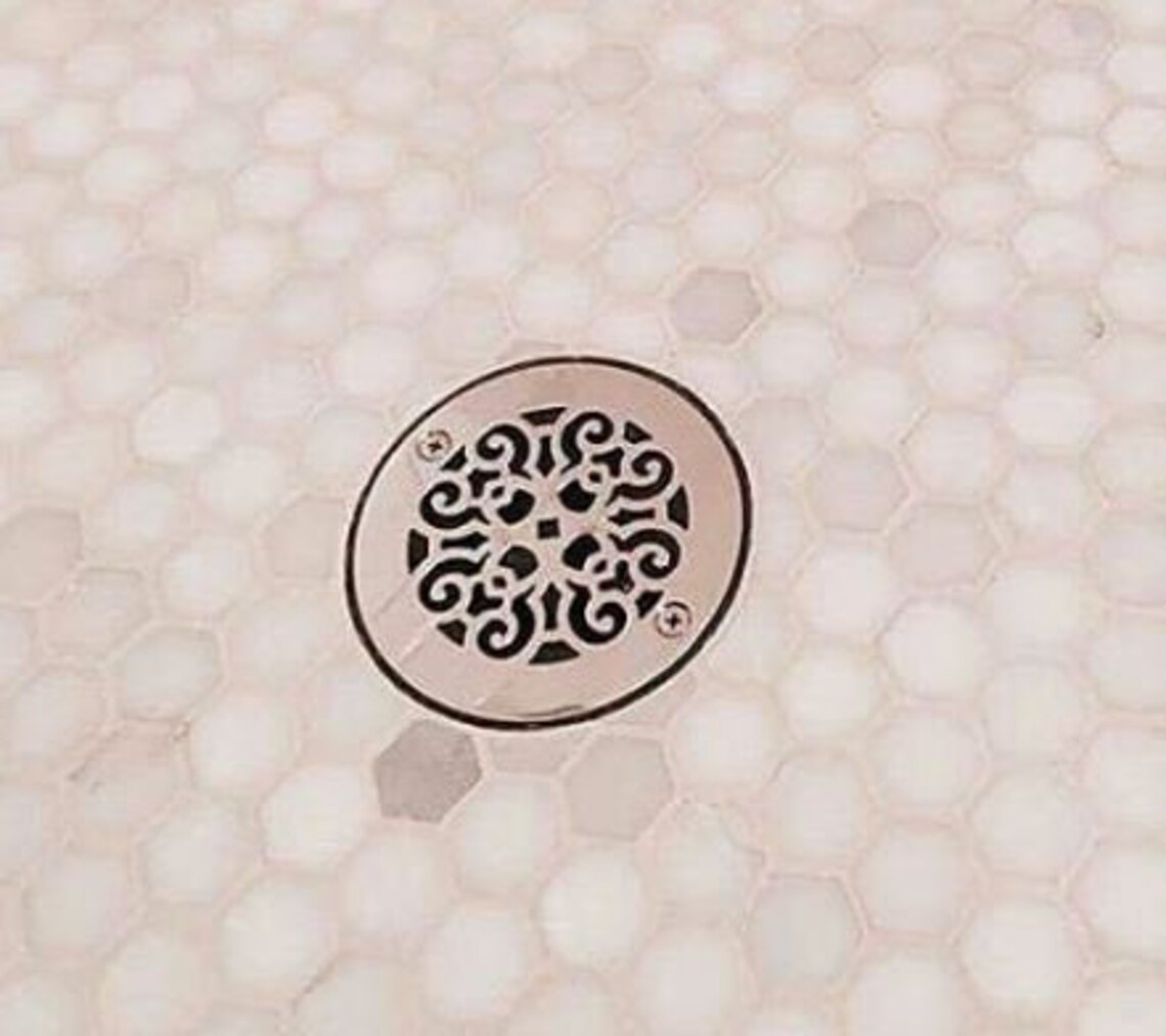 4.25 Inch Shower Drain - Classic Scrolls No. 4 by Designer Drains - Etsy