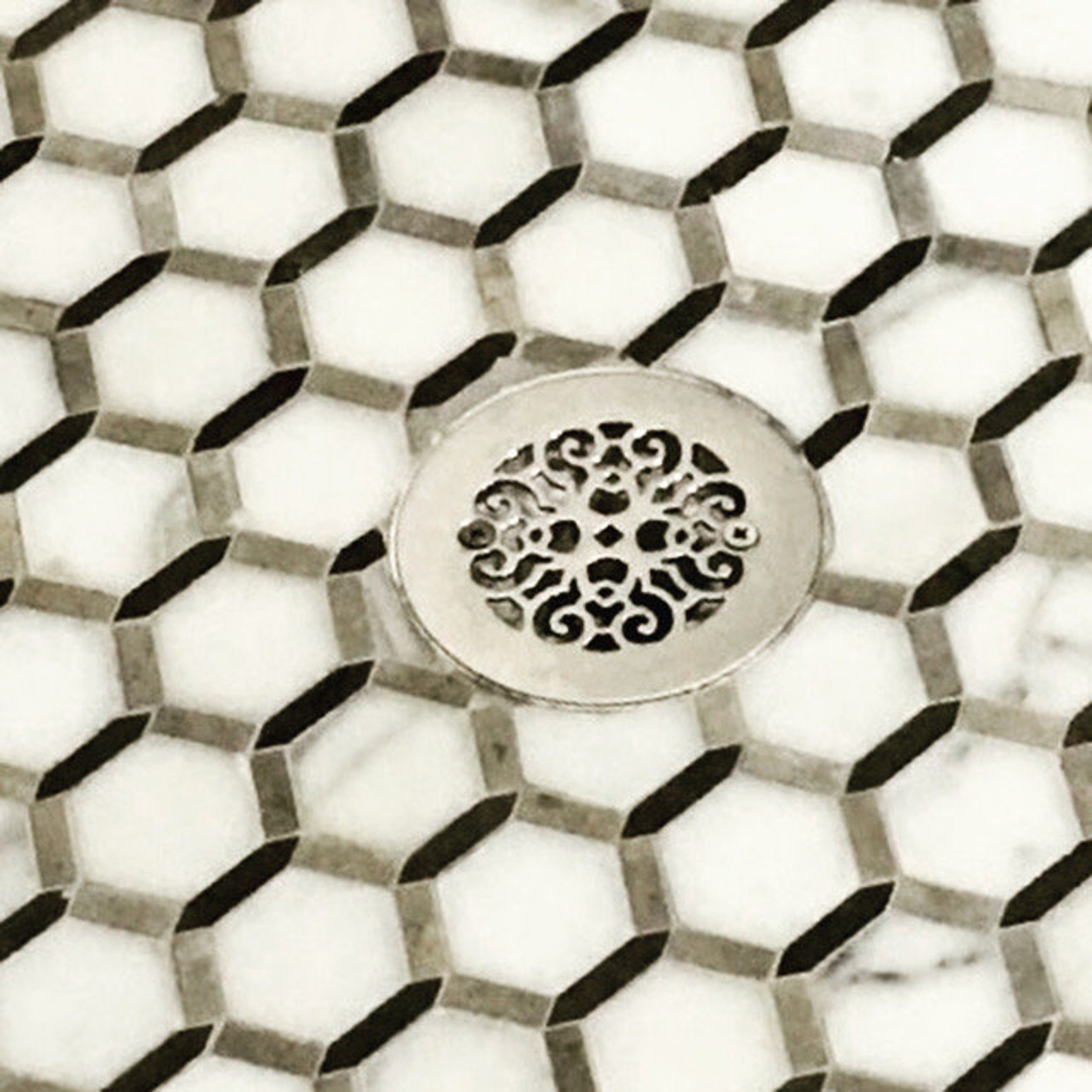 4.25 Inch Shower Drain - Classic Scrolls No. 4 by Designer Drains - Etsy