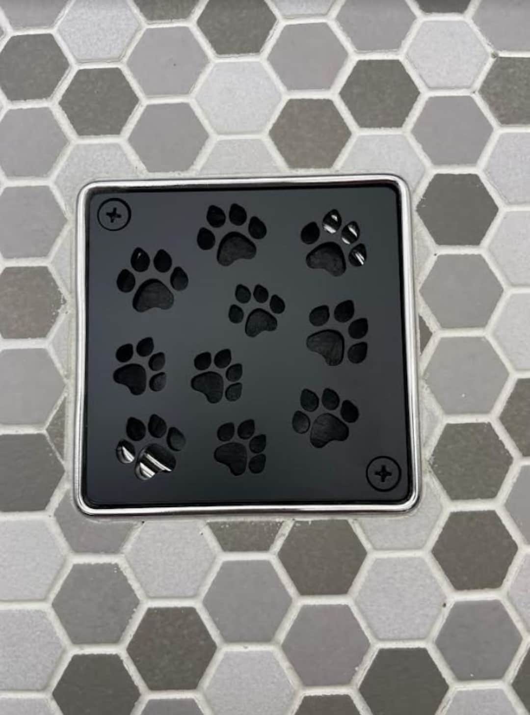 Square Shower Drain - Dog Paws Drain Cover - Made to Fit Schluter - Etsy