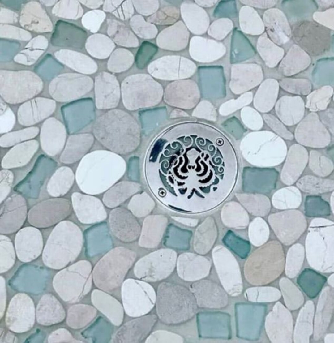 Shower Drain, 4.00" Diameter, Octopus Design by Designer Drains - Etsy