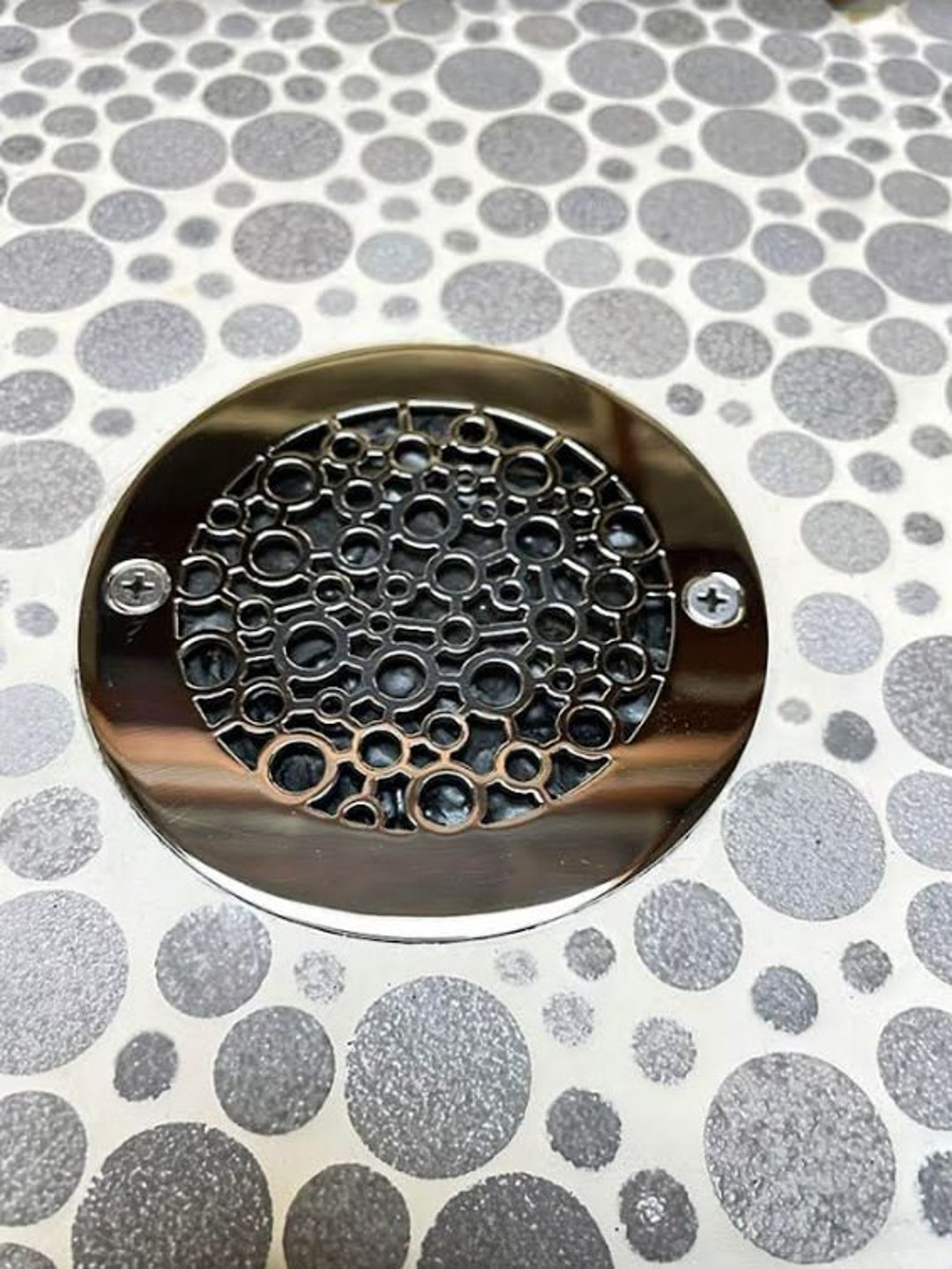 Shower Drain Cover, 4 Inch Round Replacement for Oatey, Bubbles Design ...