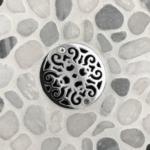 Classic Scroll Shower Drain - 3.25" Stainless Steel - Made in USA - Etsy