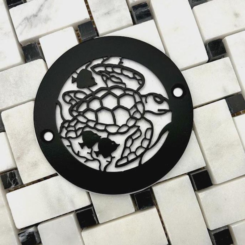 Sea Turtle Shower Drain: 4-inch Round Stainless Steel Grate - Etsy UK