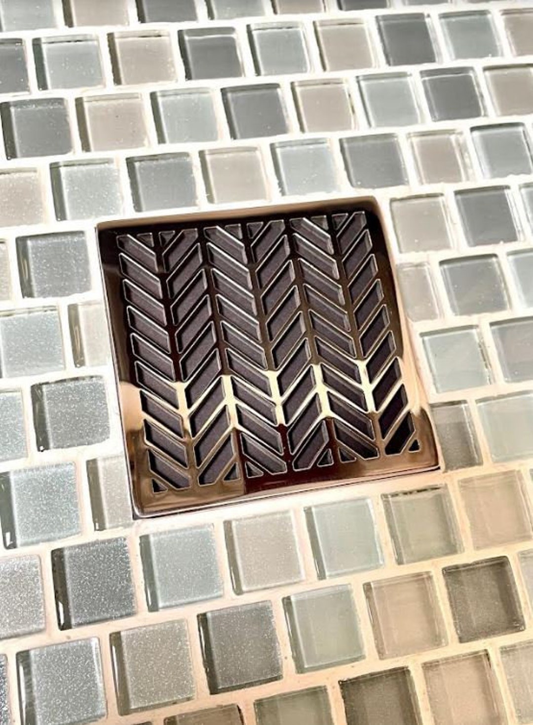 Chevron Design, Square Shower Drain Cover, 5 Inch Square Replacement ...