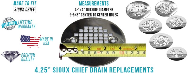 4.25 Inch Shower Drain - Classic Scrolls No. 4 by Designer Drains - Etsy