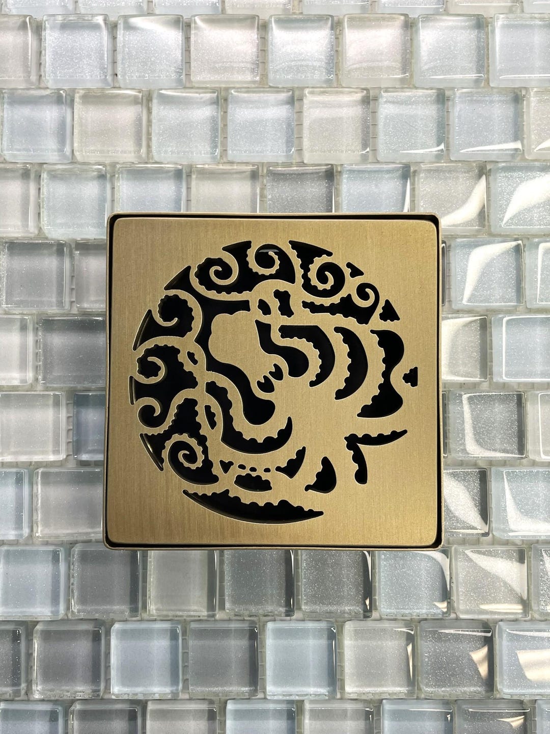 4-inch Square Shower Drain Octopus Design, Replacement for Schluter ...