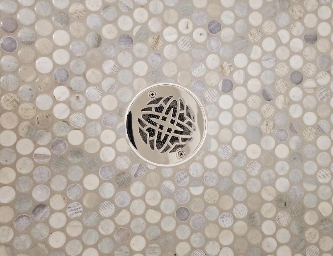 4 Inch Round Shower Drain Cover | Geometric Atom Rings No. 5 by ...