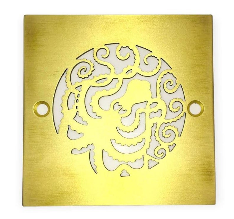 4 Inch Square Shower Drain Cover Octopus by Designer Drains - Etsy