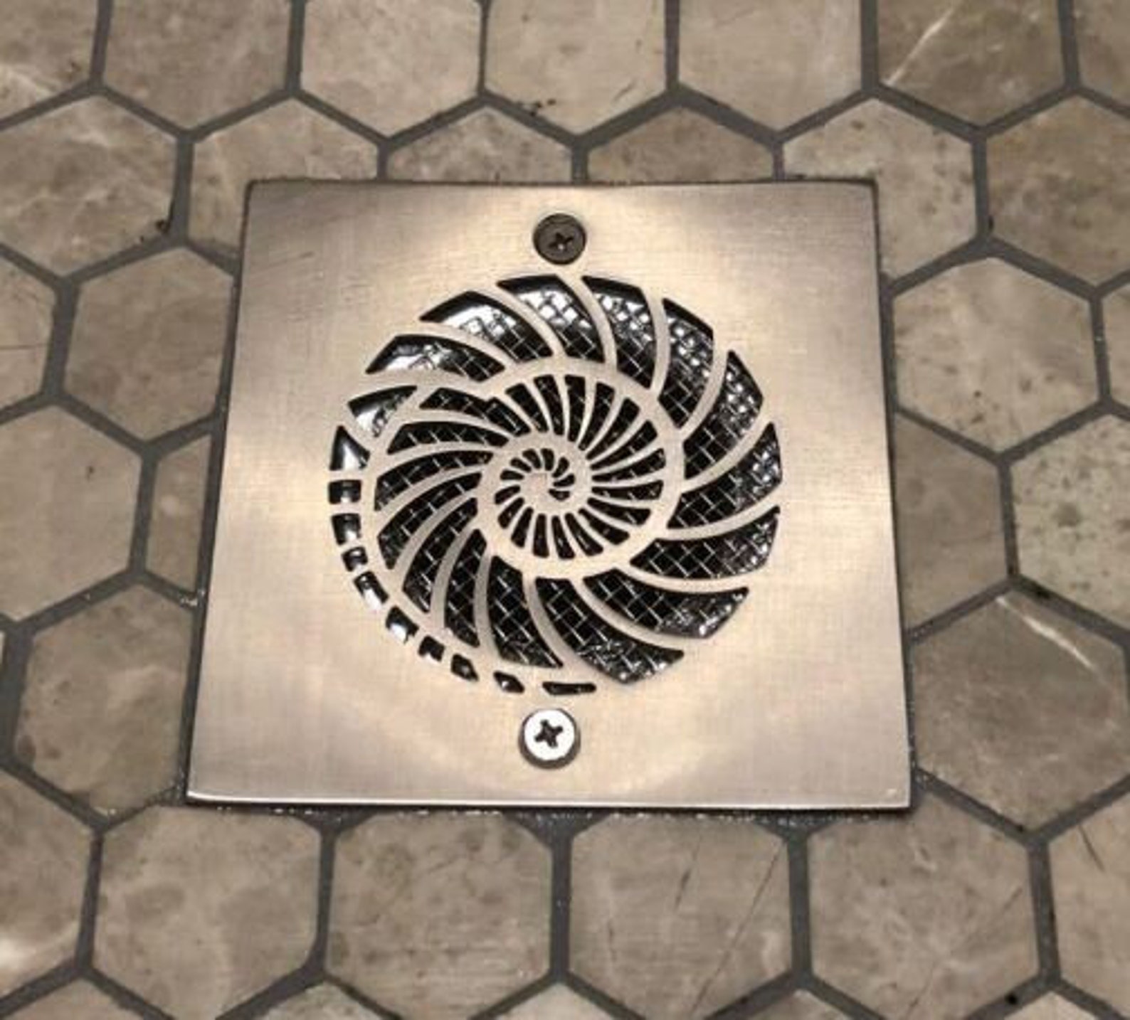 Square Shower Drain Cover Nautilus by Designer Drains - Etsy