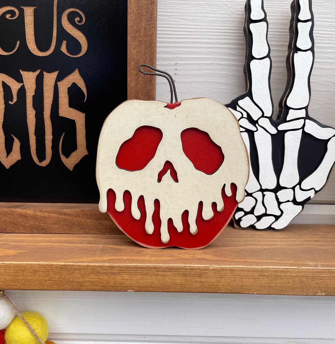 Poison Apple Halloween Decor Free Standing Spooky Shelf Sitter Apple ...