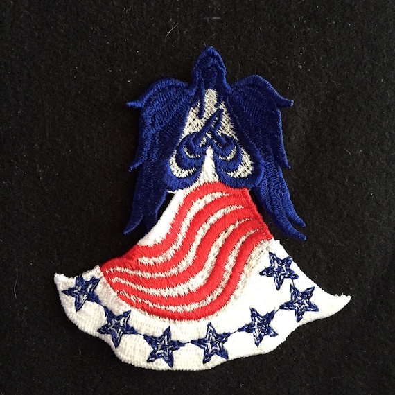Angel Flag Patriotic Lace Embroidery Free Standing | Etsy