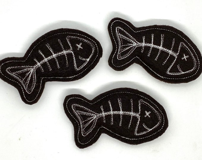 Catnip Cat Toy Fish Bones Embroidered Free Standing Lace - Etsy