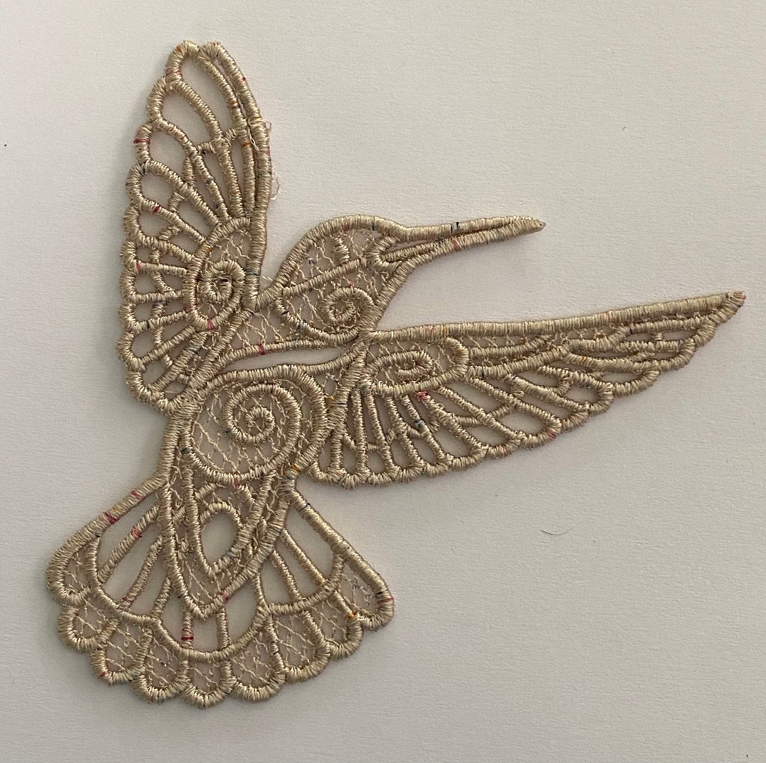 Hummingbird Beige Lace Embroidery Free Standing - Etsy