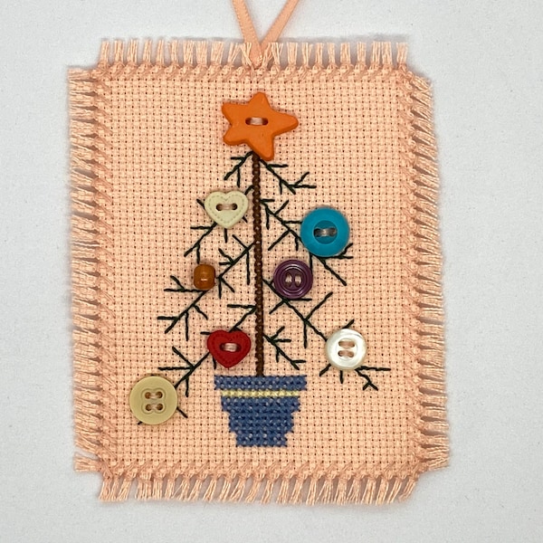 Button Tree Cross Stitch - Etsy