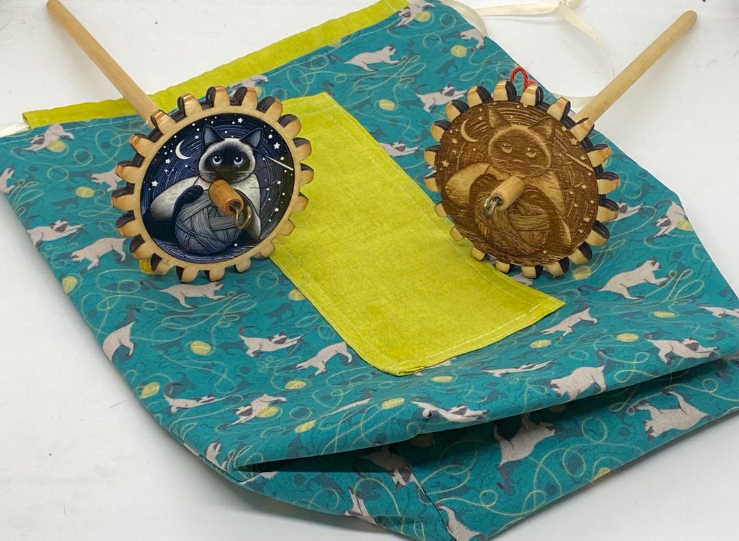 Siamese Cat TALL Drop Spindle Knitting Sewing Crochet Yarn Bag - Etsy