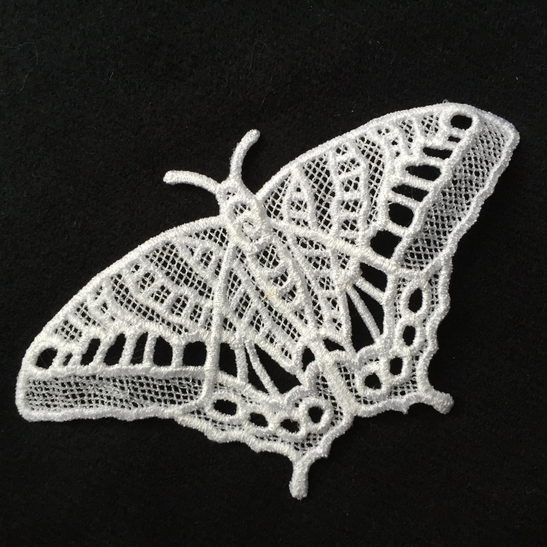Tiger Swallowtail Butterfly White Lace Embroidery Free Standing - Etsy