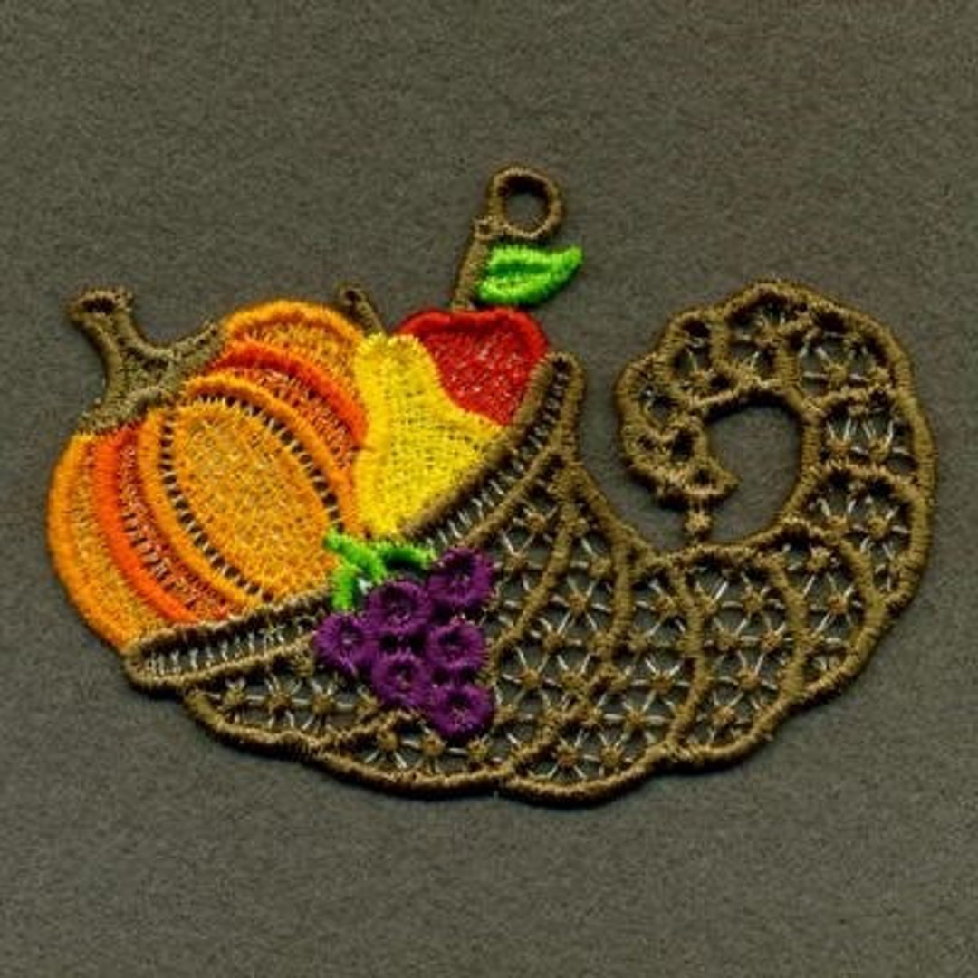 Thanksgiving Pumpkin Embroidered Free Standing Lace - Etsy