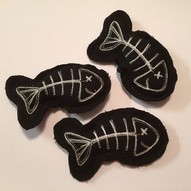 Catnip Cat Toy Fish Bones Embroidered Free Standing Lace - Etsy