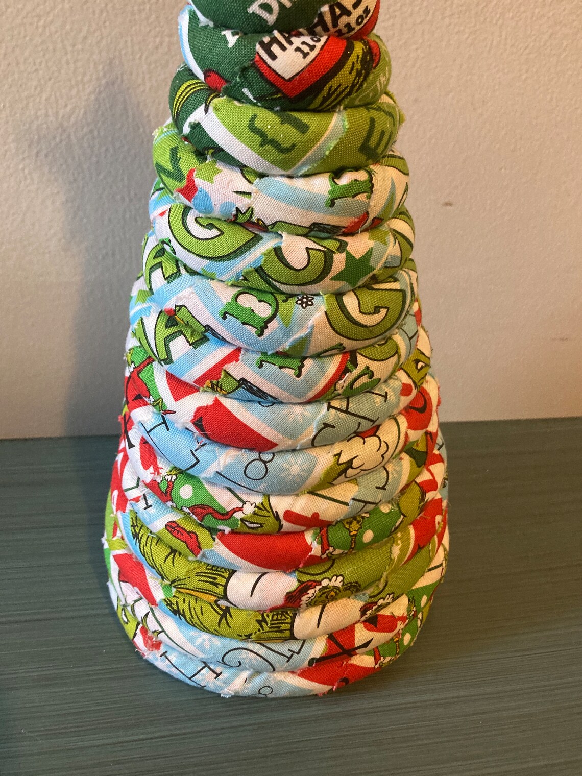 Grinch Christmas Fabric Small Tabletop Christmas Tree Handmade - Etsy