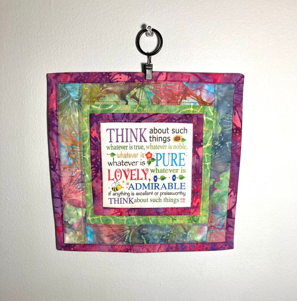 Batik Inspirational Bible Verse Art Quilt Wall Hanging 4 - Etsy