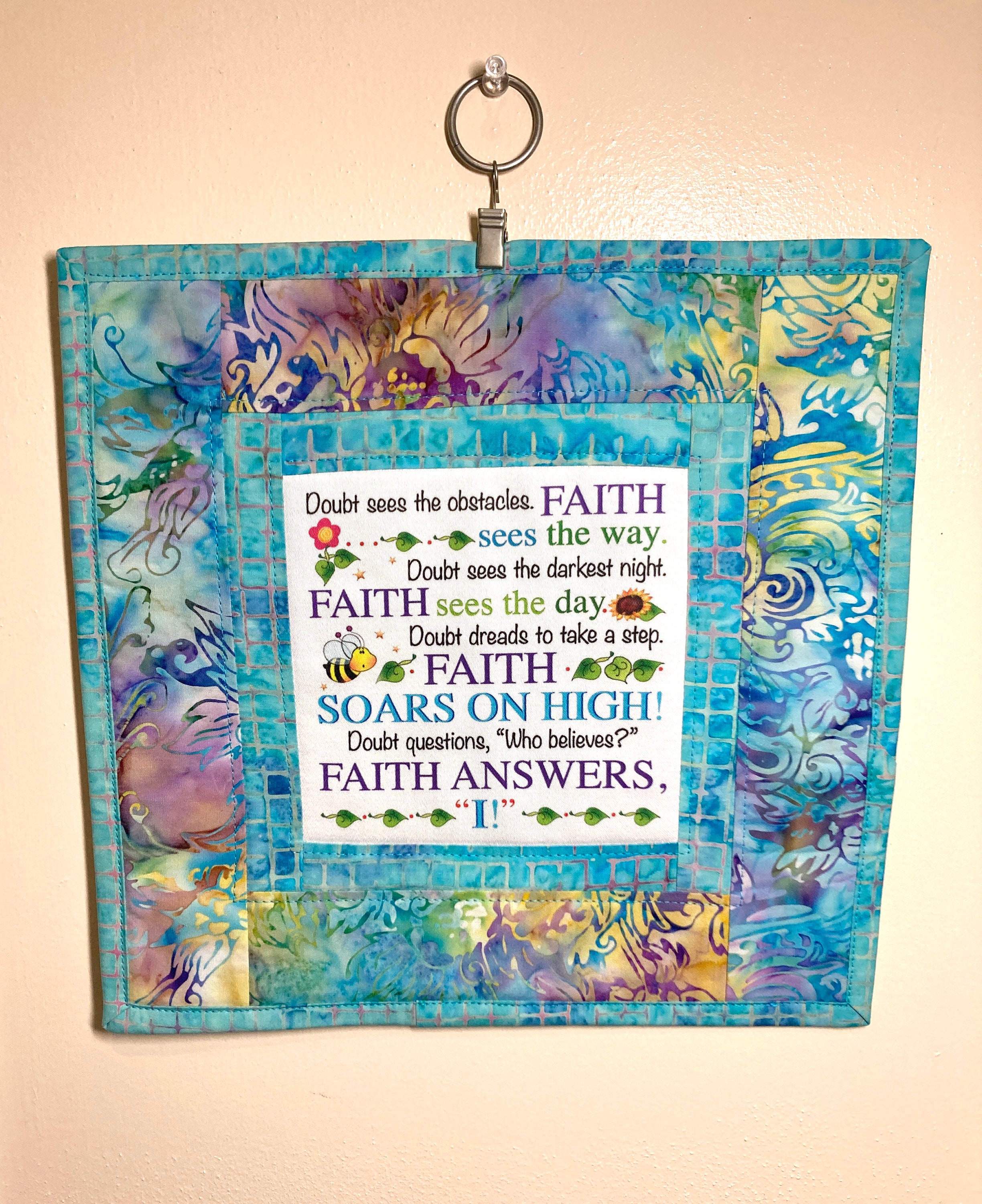 Batik Inspirational Bible Verse Art Quilt Wall Hanging Faith - Etsy
